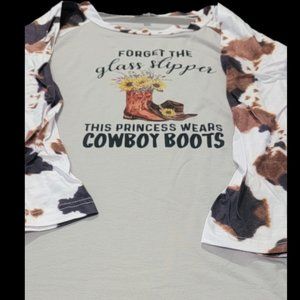 Infinity Bling Designs | Tops | Nwt Womans 34 Sleeve Cow Print T Shirt ...